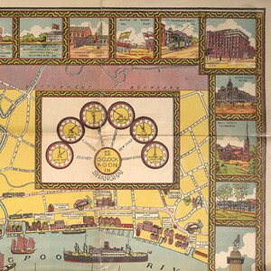 The Historic Pictorial Map of Shanghai, China, 1935. Vintage ...