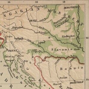Map of Italy, 1880. Vintage Home Deco Style Old Wall Reproduction Map ...