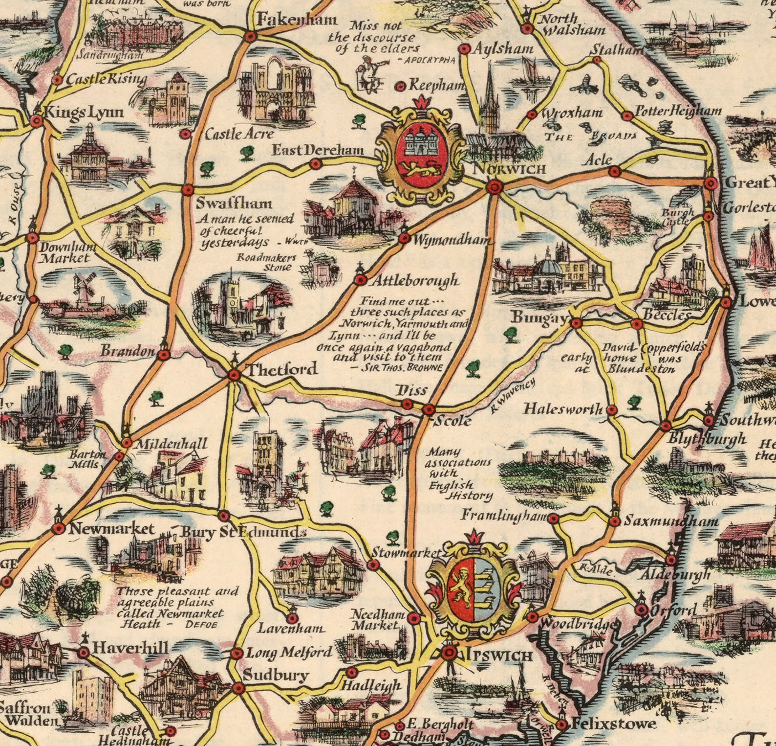 Historic Pictorial Map : Esso Pictorial Plan of the Eastern | Etsy