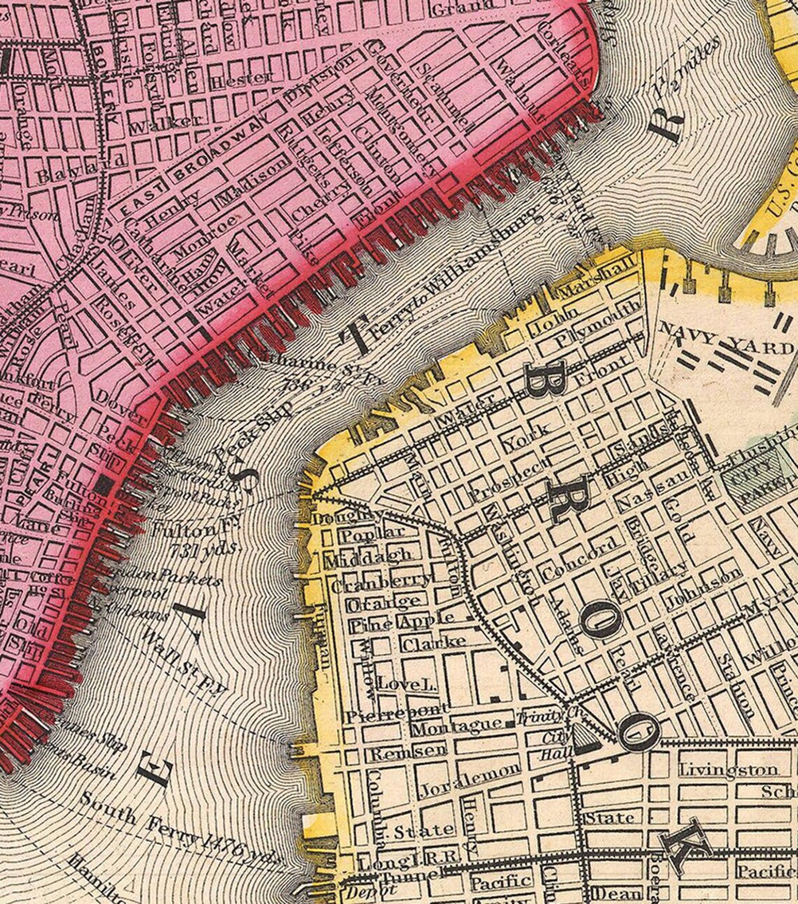 Plan of Manhattan New York City From Mitchells New General | Etsy
