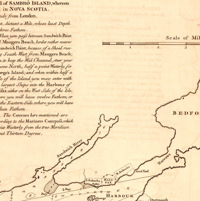 Chart of the Harbour of Halifax, in Nova Scotia; With Jebucto Bay and ...