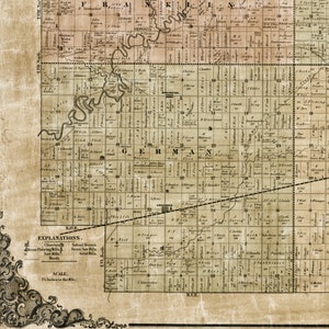 Map of Fulton County, Ohio 1850s Home Old Wall Vintage Reproduction. - Etsy