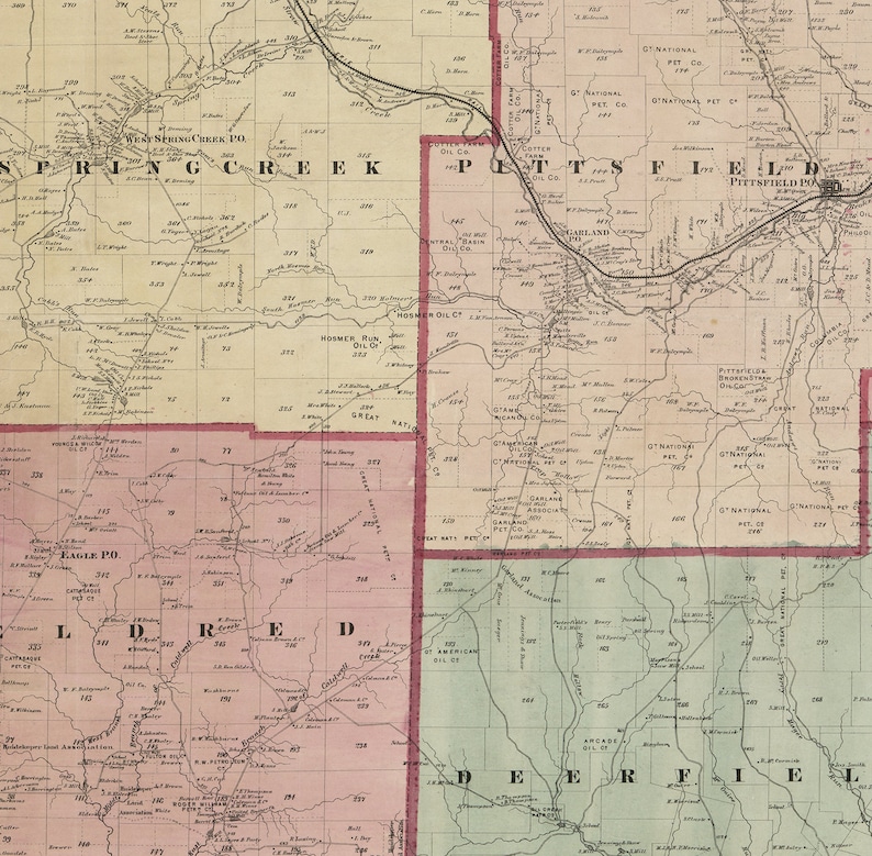 Map of Warren County Pennsylvania. 1865. Vintage Restoration - Etsy