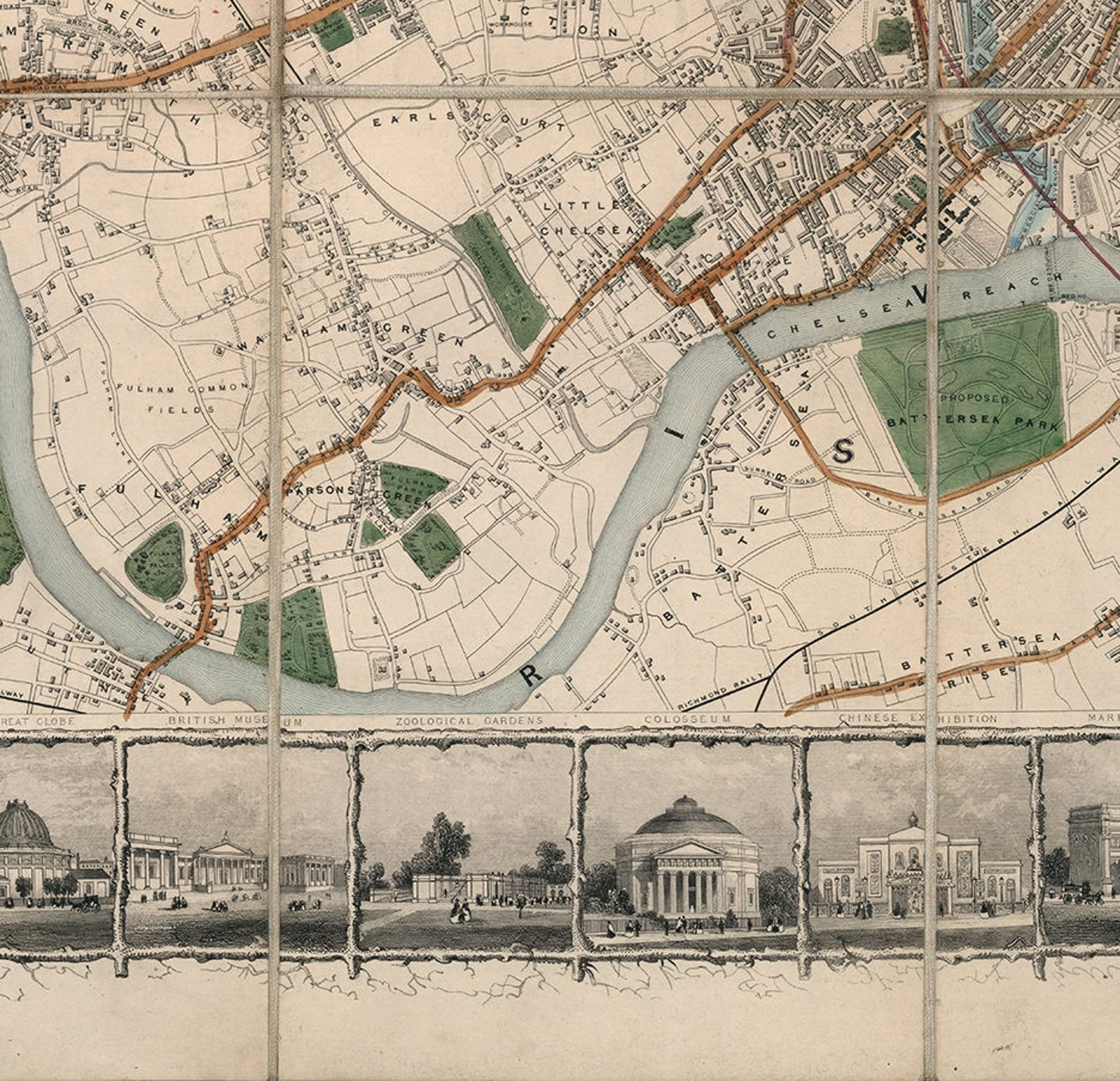 Historic London Map England U.K. 1851. Restoration Hardware | Etsy