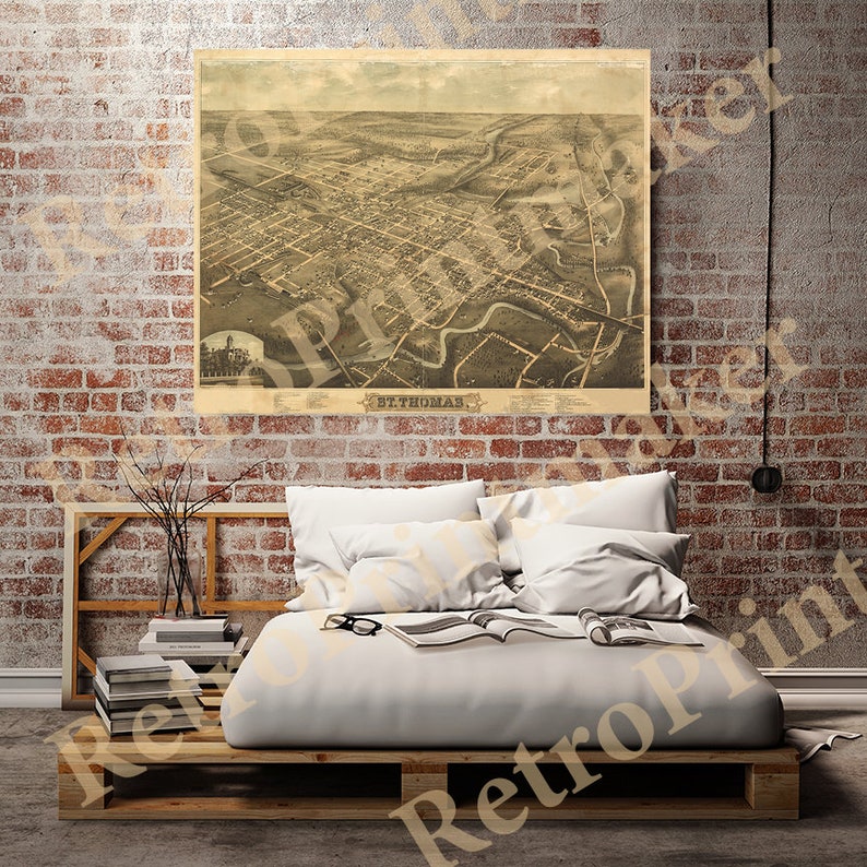 Map of St. Thomas Ontario Canada. 1896. Vintage Home Deco - Etsy