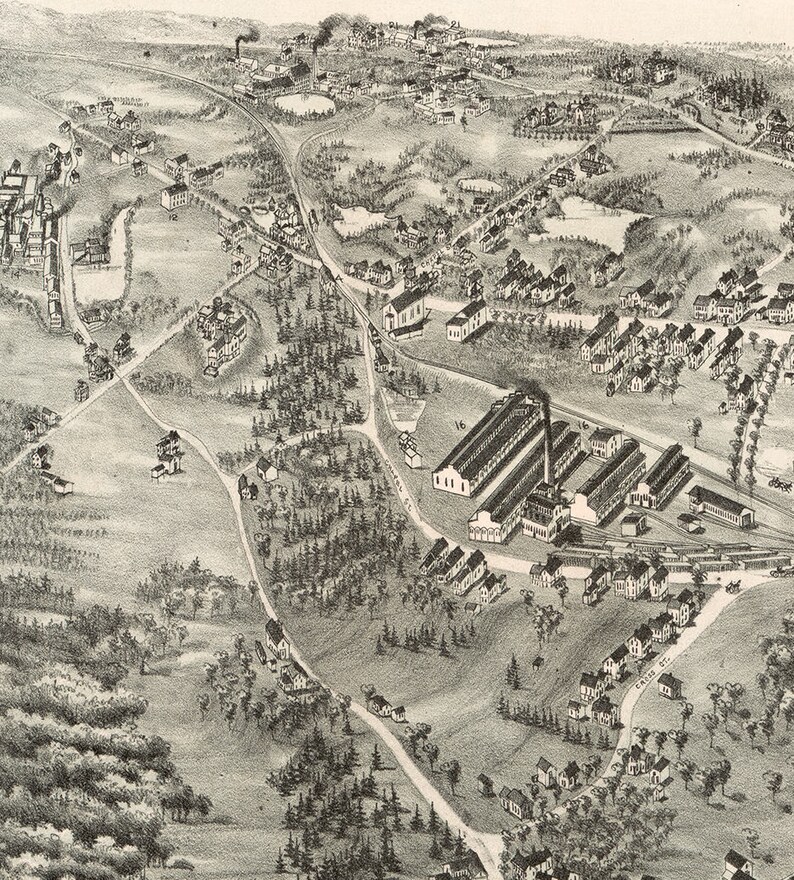 Map of Norwood Norfolk County Massachusetts MA. 1882. | Etsy