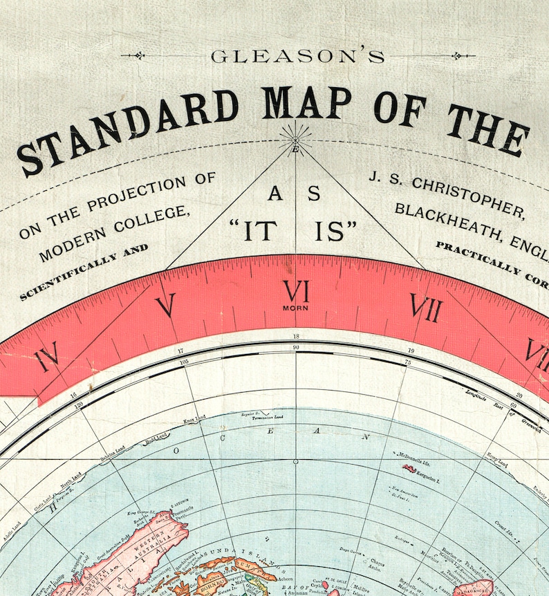 Gleason's New Standard Map of the World 1892. Vintage - Etsy