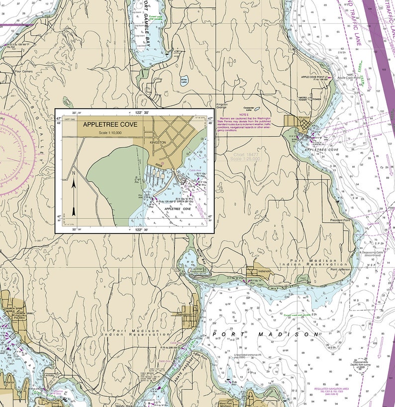 Puget Sound Oak Bay to Shilshole Bay Map – NOAA Nautical Chart 18473 ...