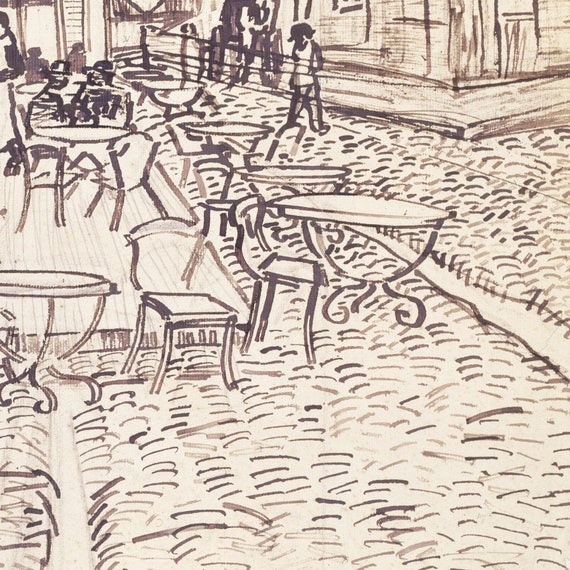 Cafe Terrace At Night Sketch