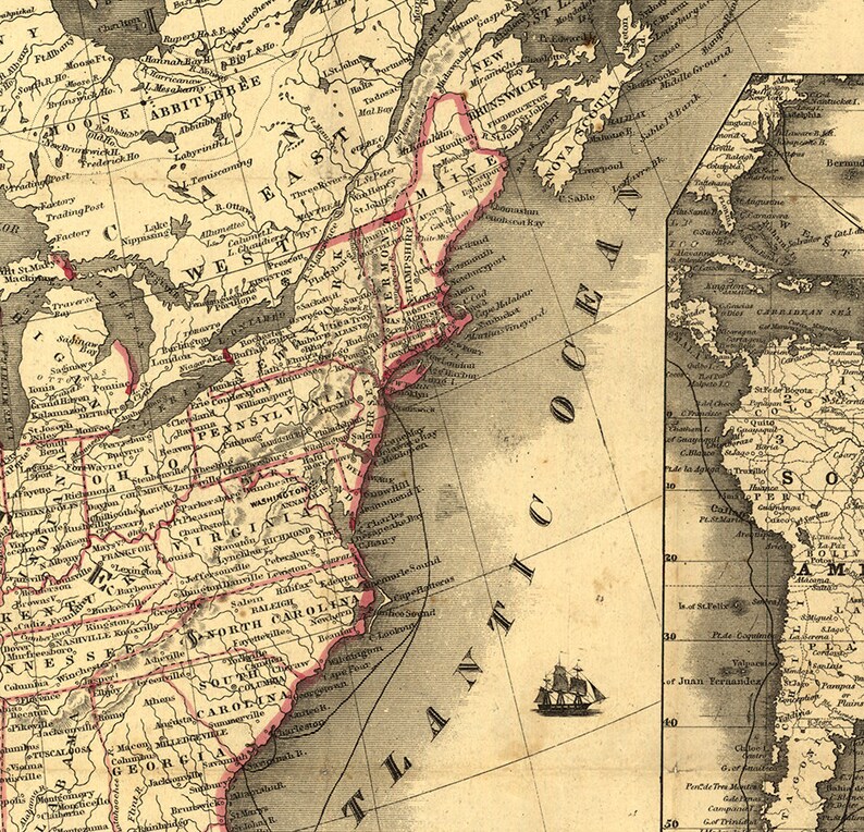 United States, the British Provinces, Mexico Reproduction Map 1849 ...