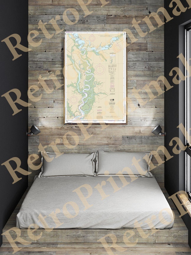 Nautical Charts of Cooper River Above Goose Creek in South - Etsy