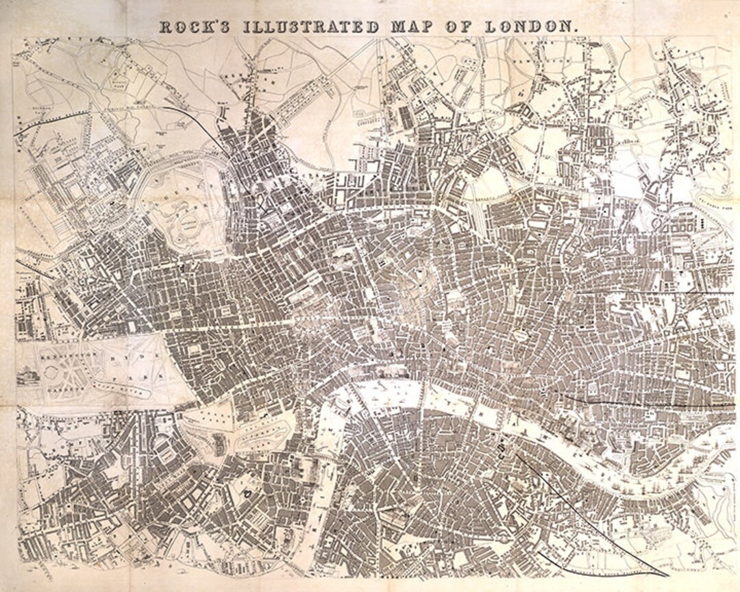 Map of London, 1845. Vintage Restoration Hardware Home Deco Wall ...