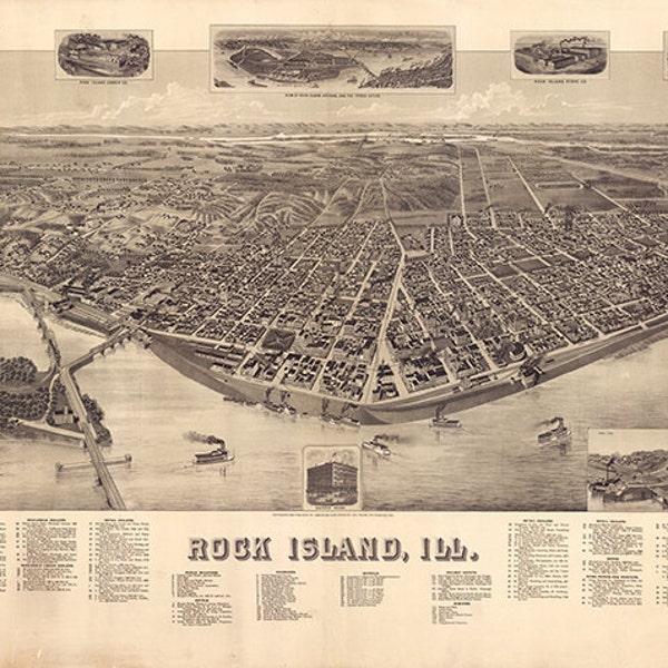 Map of Rock Island - Etsy