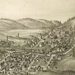 Map of Mannington, Marion County, West Virginia WV. 1897. Vintage ...