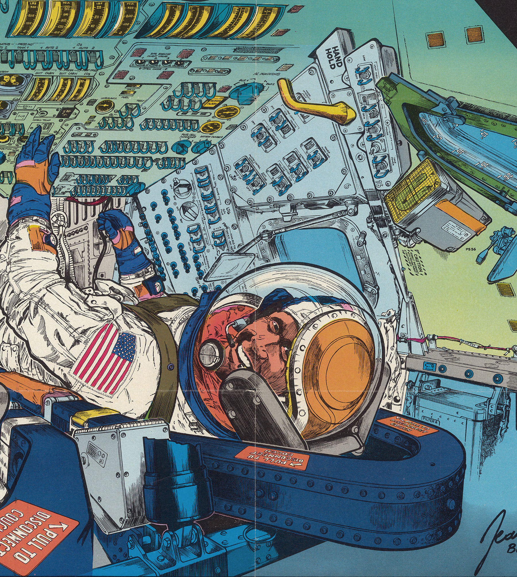 Vintage the Interior of an Apollo Cabin Poster. Vintage Moon | Etsy