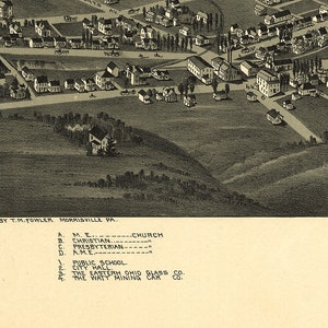 Map of Barnesville, Ohio, Belmont County, Ohio OH, 1899. Restoration ...