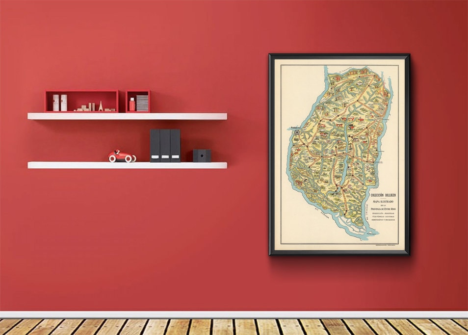 Pictorial Map of Entre Rios. Argentina. Vintage Home Deco - Etsy