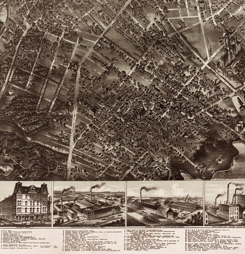 Providence providence Harbor Rhode Island RI 1882. Vintage - Etsy