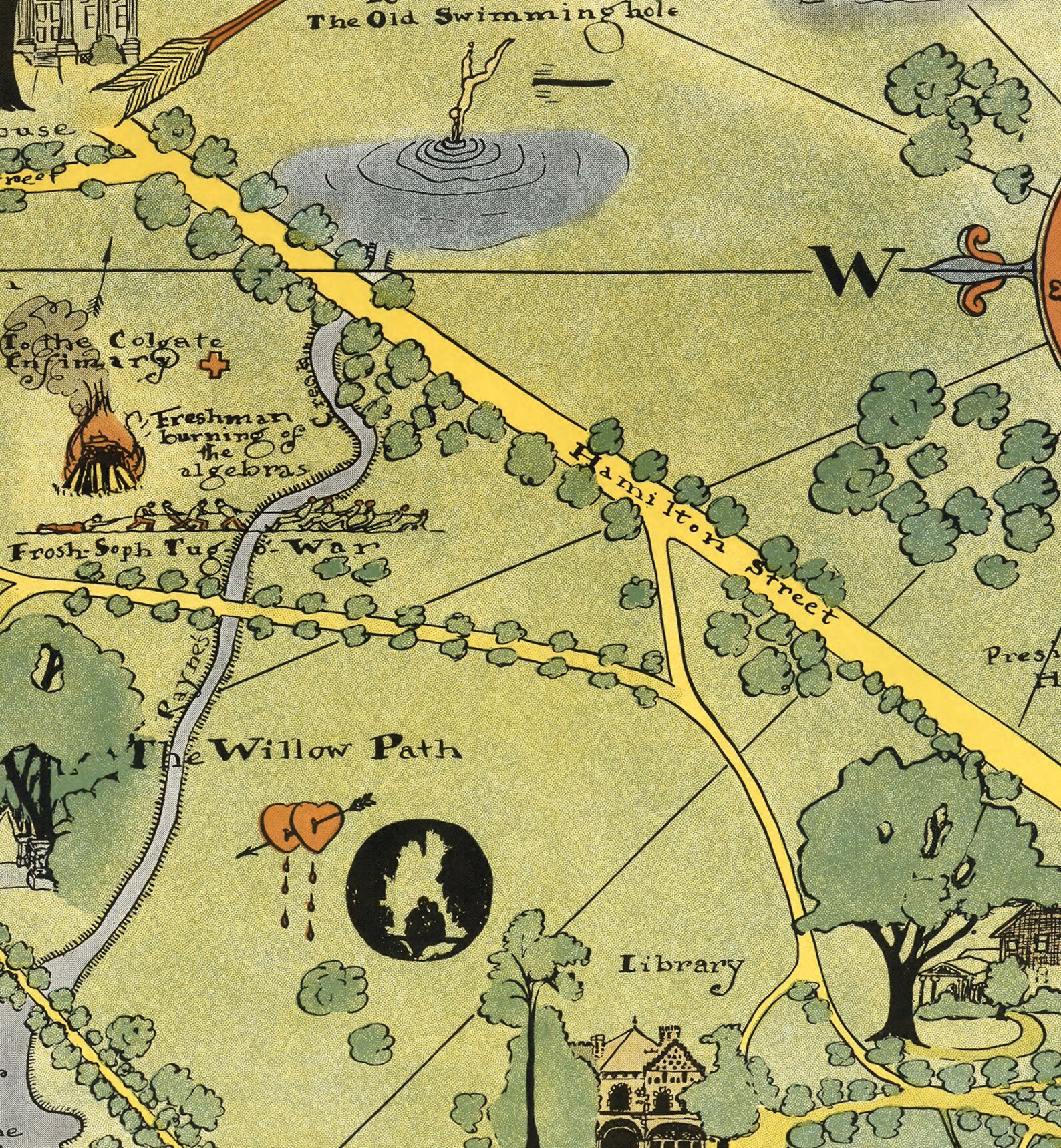 Map of Colgate University. 1927. Vintage Home Deco Style Old | Etsy