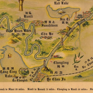 Pictorial Map of the Yangtze River Valley, 1930 Restoration Hardware ...