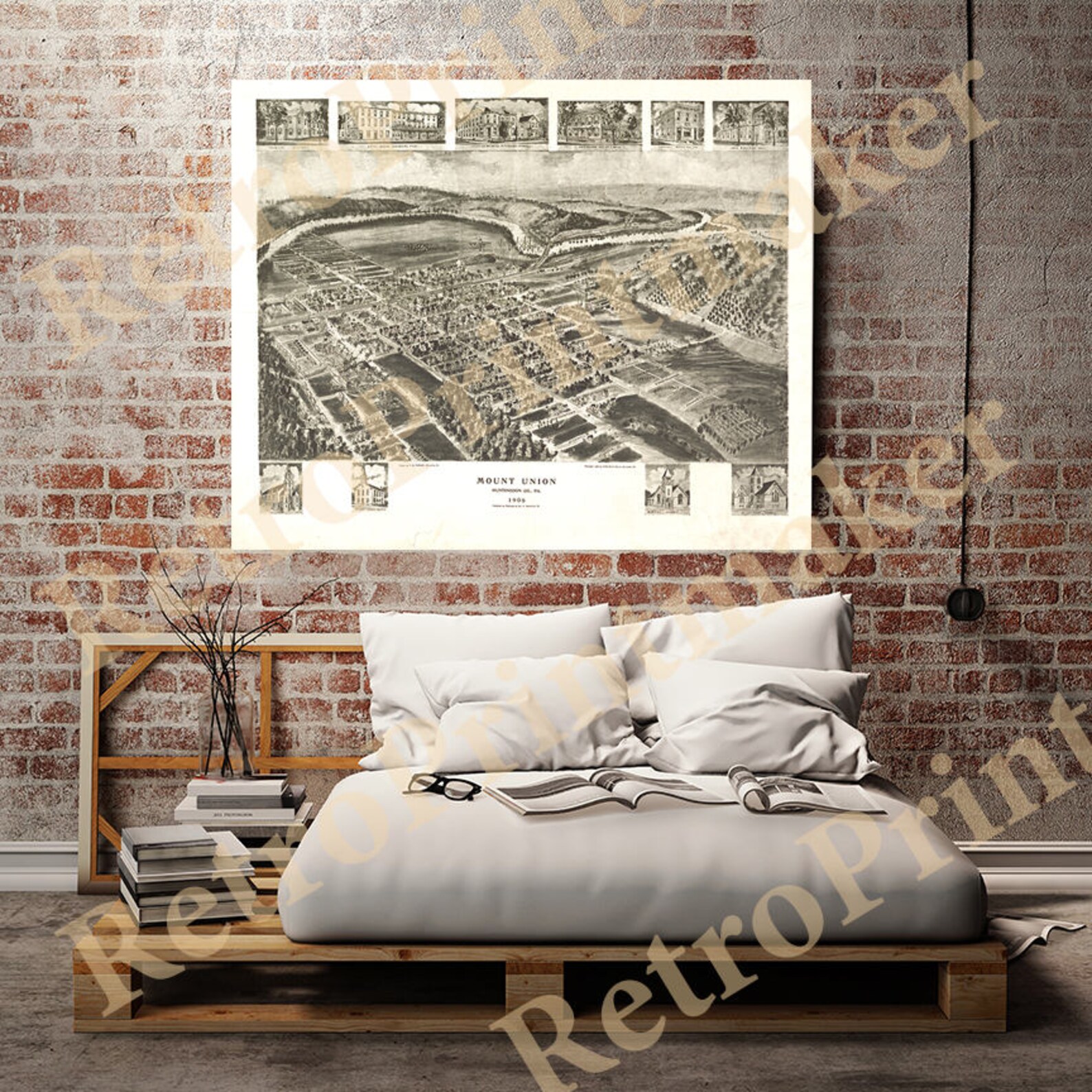 Map of Mount Union Huntingdon Co. Pennsylvania PA. 1906. - Etsy