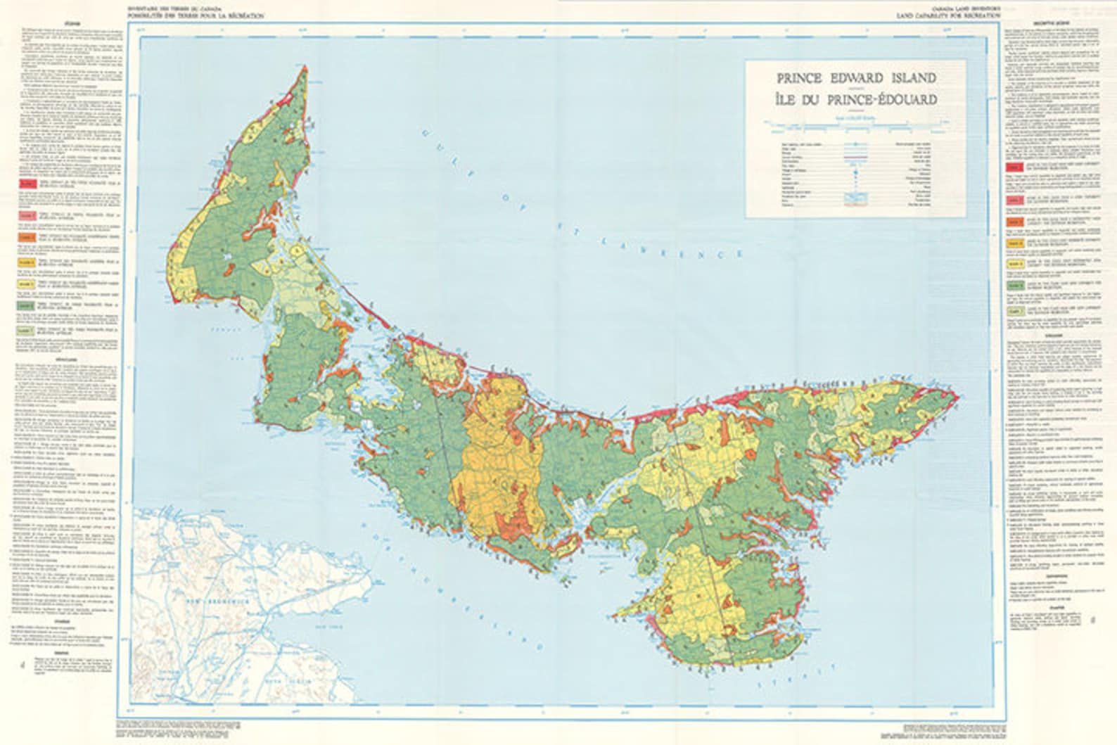 Mapa de la Isla del Príncipe Eduardo Golfo de San Lorenzo. - Etsy España