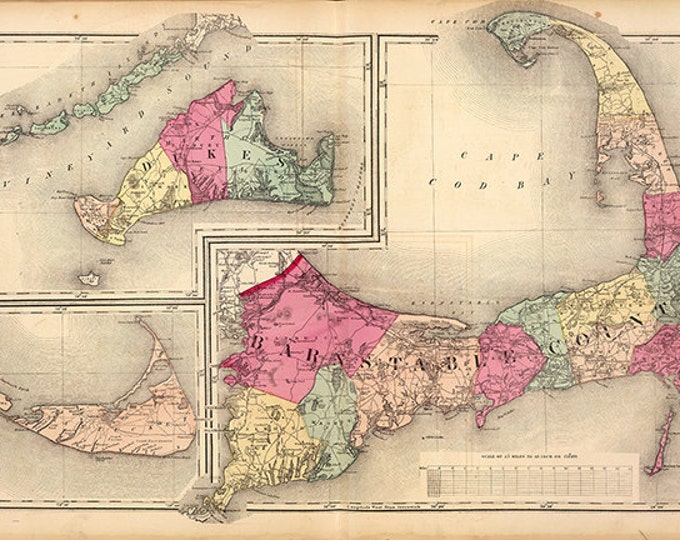 Map of Gloucester Harbor Nautical Charts Massachusetts Ma. - Etsy