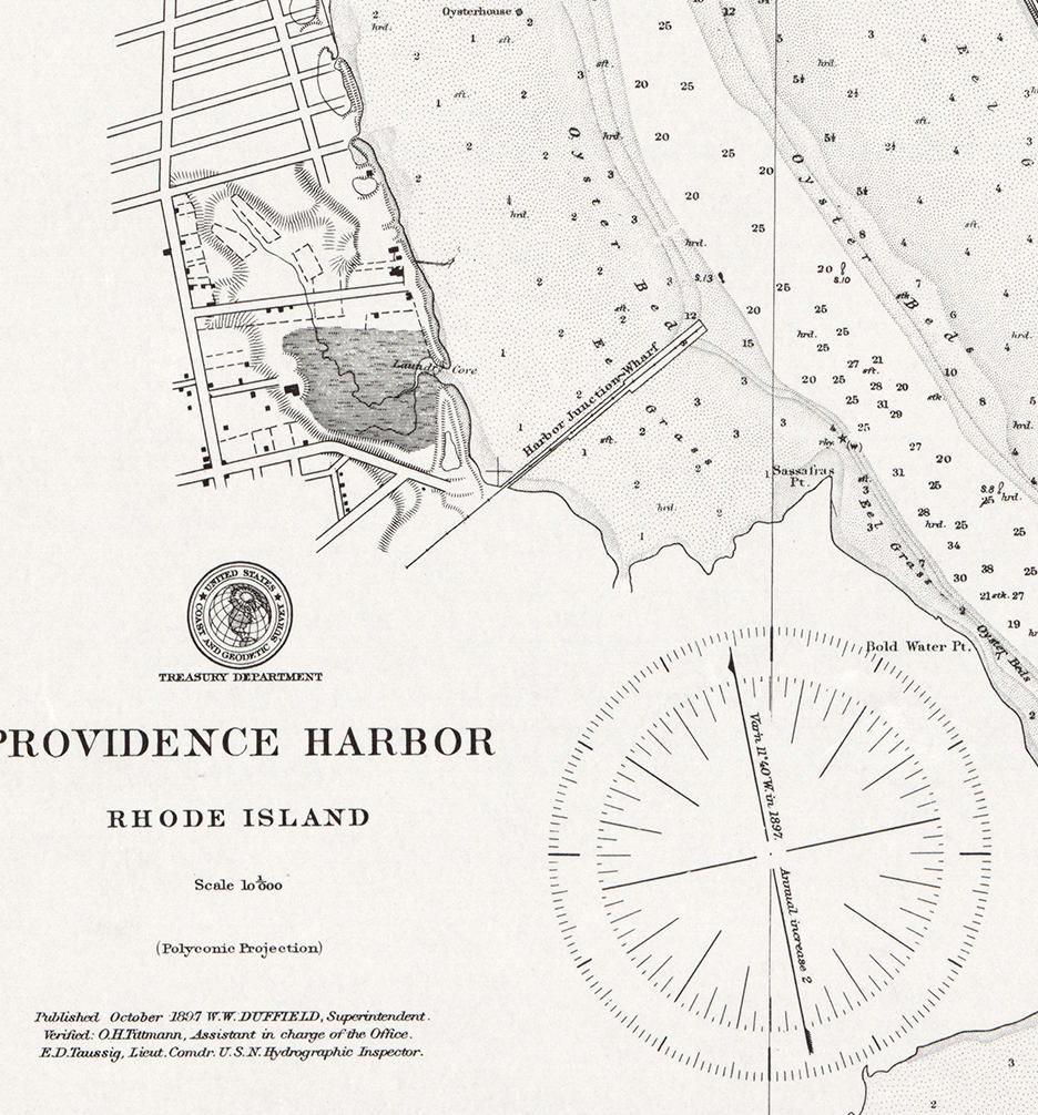 Map of Providence harbor Nautical charts Rhode Island RI. | Etsy