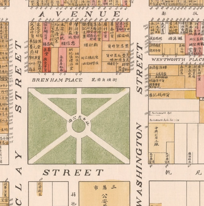 Map of San Francisco Chinatown California CA. 1929. | Etsy