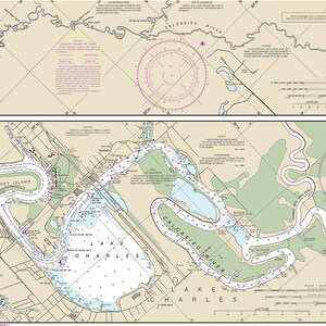 Nautical Charts of Calcasieu River and Lake, Louisiana. 11347. Lake Charles, Prien Lake ...