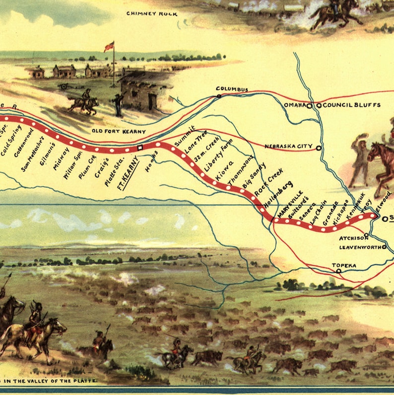 Pony Express Route April 3 1860 October 24 1861. Pony | Etsy