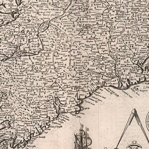 Map of Kingdom of Ireland by John Speed, 1676. Vintage Home Deco Style ...