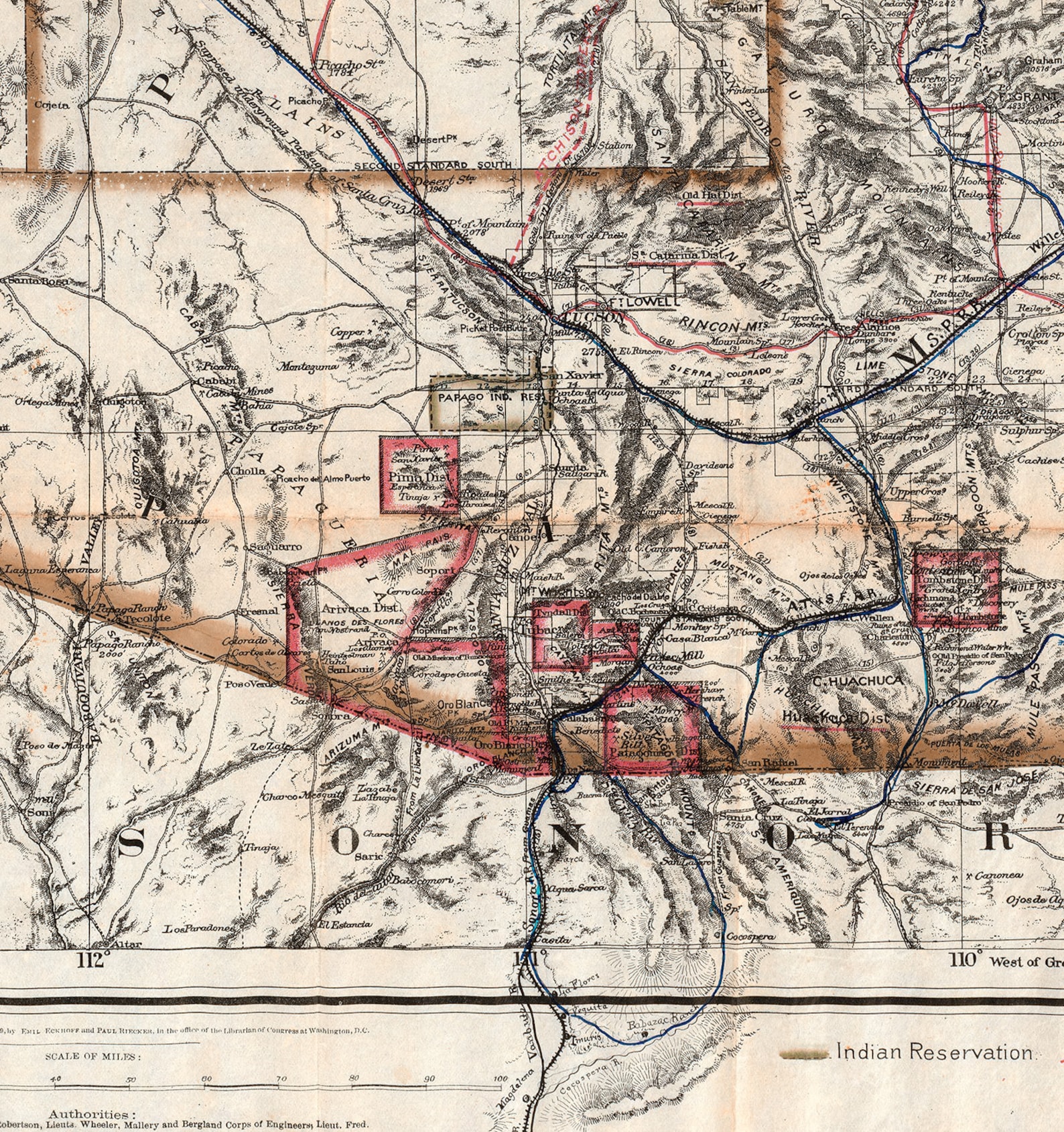 Map of Territory of Arizona 1883. Vintage home Deco Style | Etsy