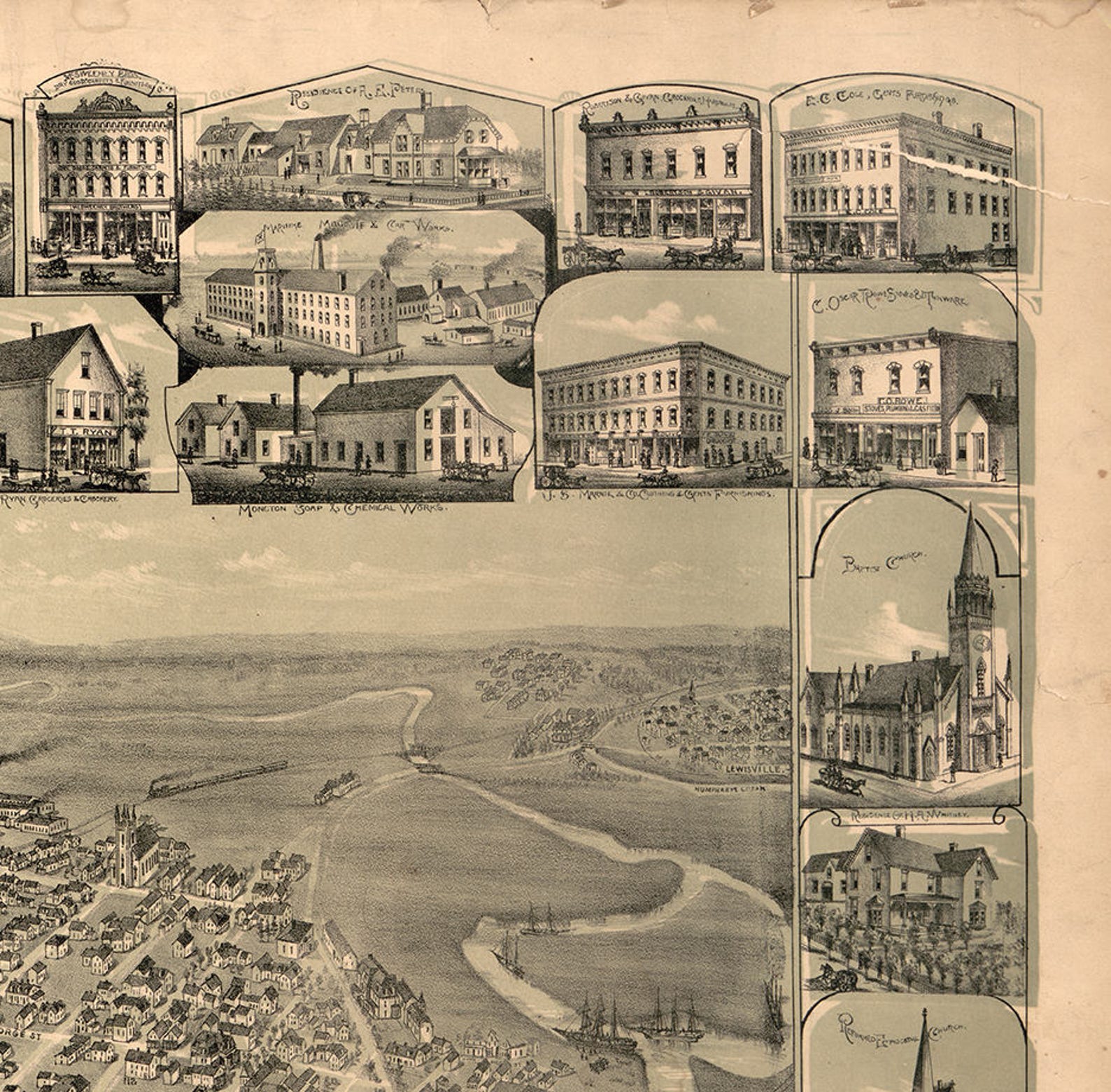 Map of Moncton New Brunswick Canada in 1881. Reproduction - Etsy Canada