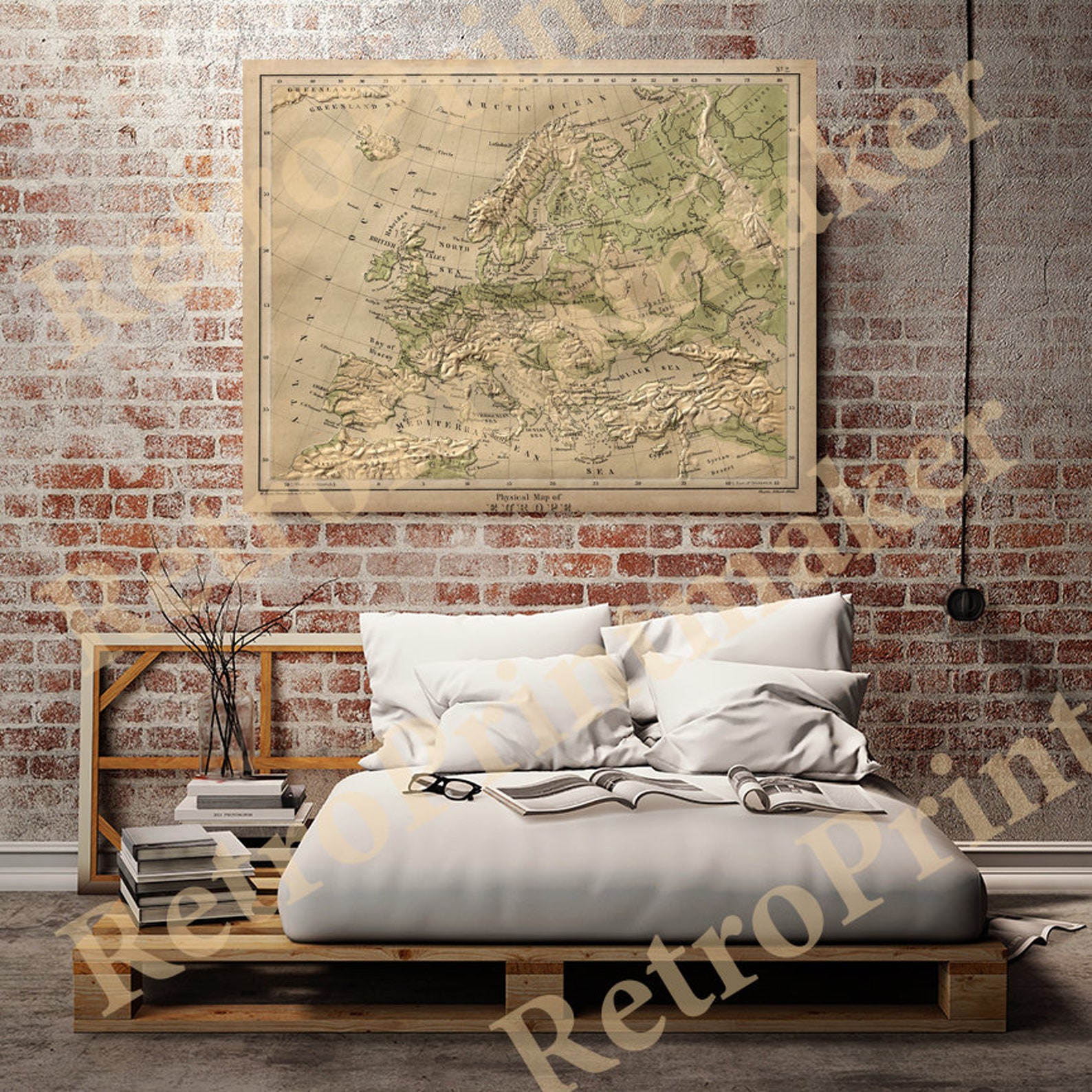 Map of Europe 1880. Vintage Home Deco Style Old Wall | Etsy