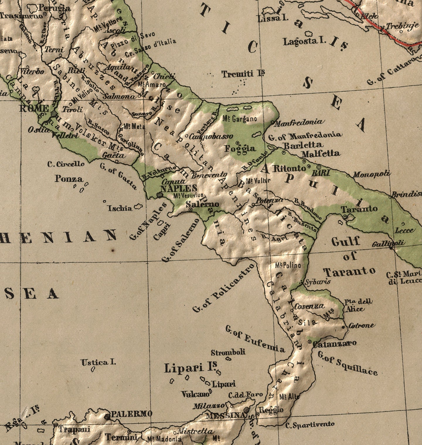 Map of Italy 1880. Vintage Home Deco Style Old Wall | Etsy