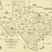 Literary Map of Texas. Home Deco Style Old Reproduction. - Etsy