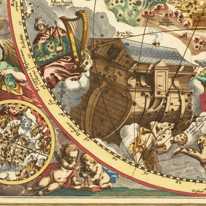 1660 Celestial Map of Constellations According to Christian Symbolism ...