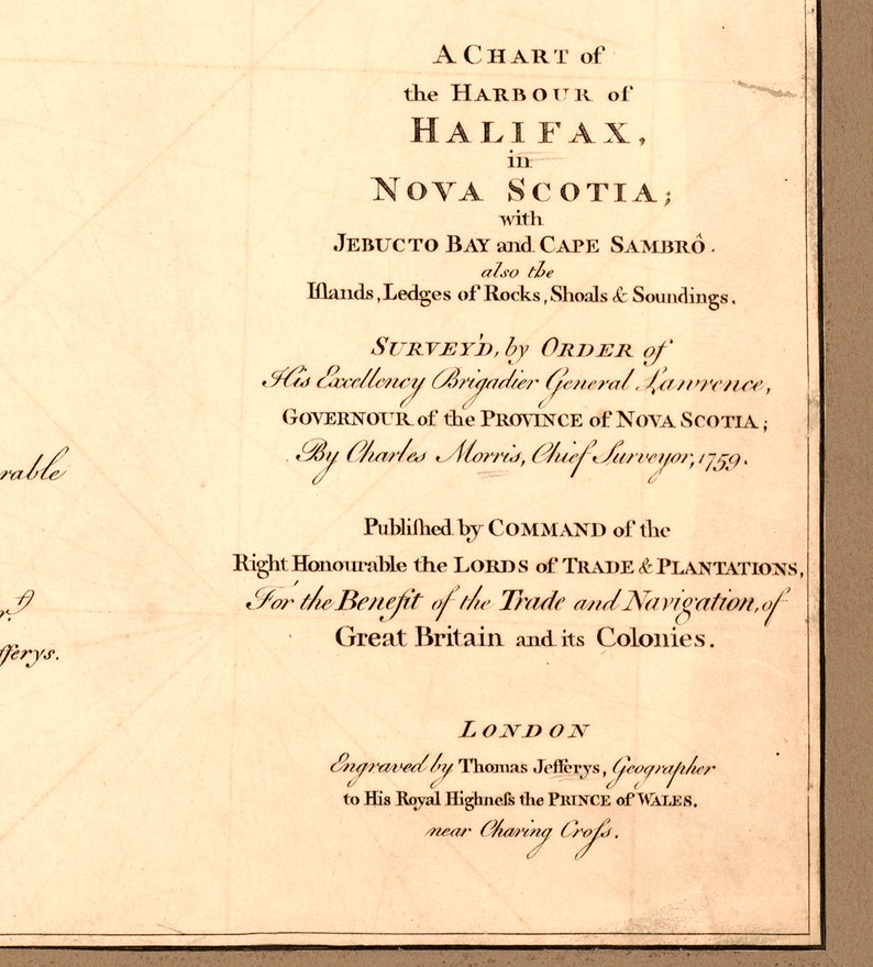 Chart of the Harbour of Halifax, in Nova Scotia; With Jebucto Bay and ...