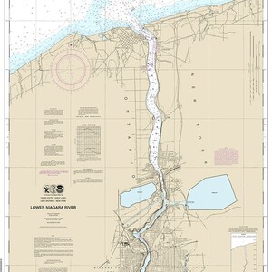 Nautical Charts of Lower Niagara River 14816. Buffalo, Grand Island ...