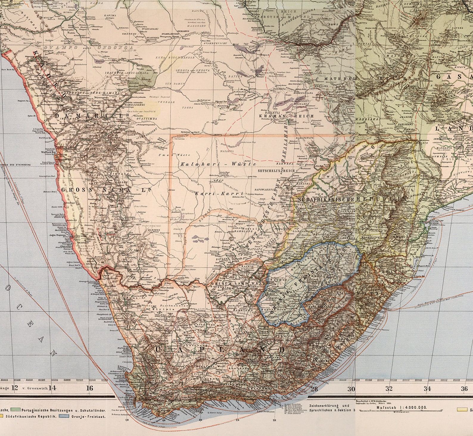 Map of Africa 1885. Vintage Restoration Hardware Home Deco - Etsy