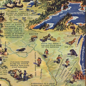 Pictorial Map of the Young Forty-niners. 1933. Vintage Reproduction ...