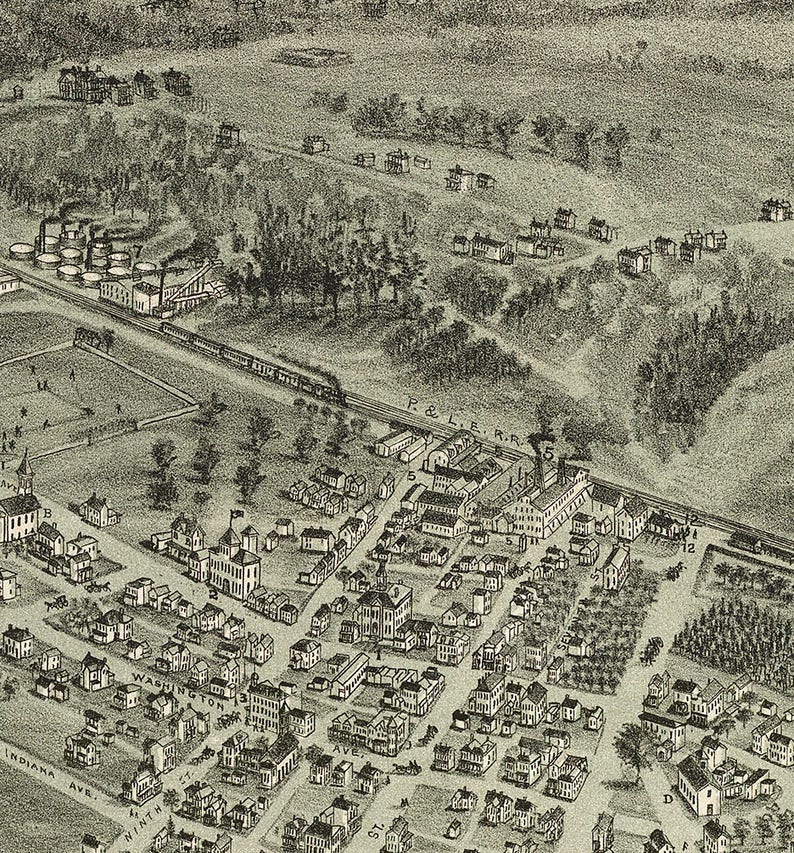 Map of Monaca Beaver Co. Pennsylvania PA 1900. Restoration - Etsy