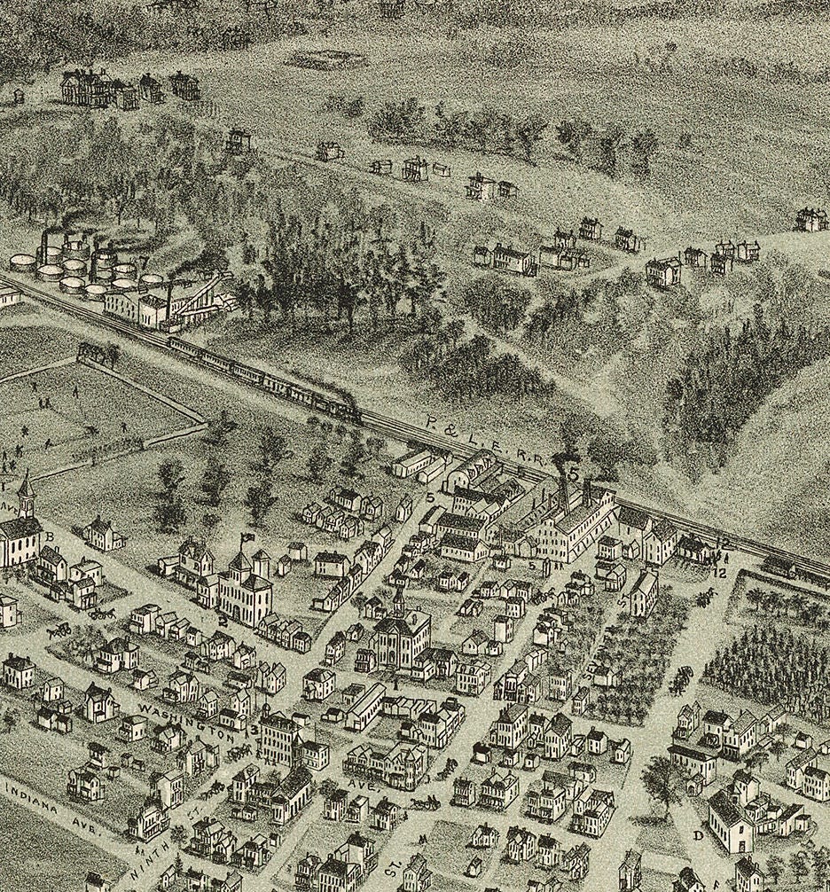 Map of Monaca Beaver Co. Pennsylvania PA 1900. Restoration - Etsy