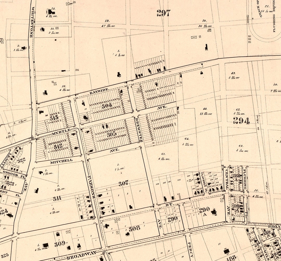 Map of Flushing Queens Boro. New York NY. 1894. Vintage - Etsy