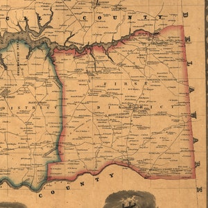 Map of Kent County, Maryland. 1860. Vintage Home Deco Style Old Wall ...