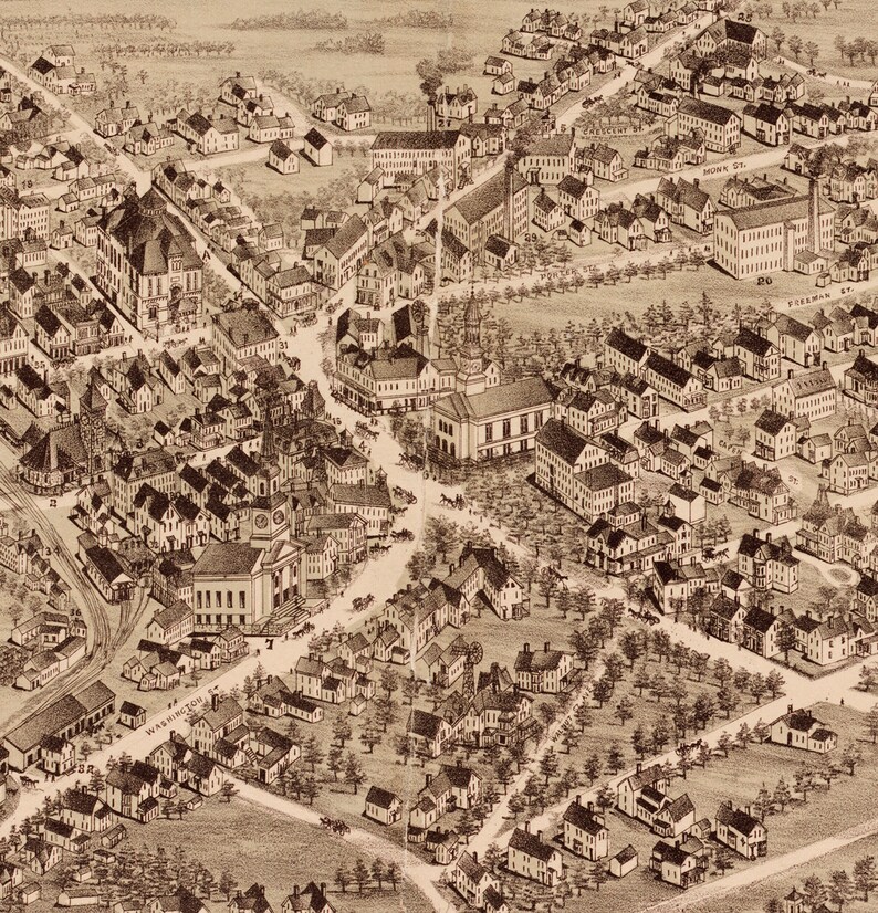 Map of Stoughton Norfolk Co. Massachusetts. 1890 Vintage - Etsy