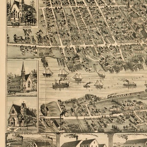 Map of St. Stephen, New Brunswick and Calais, Maine 1889. Restoration ...