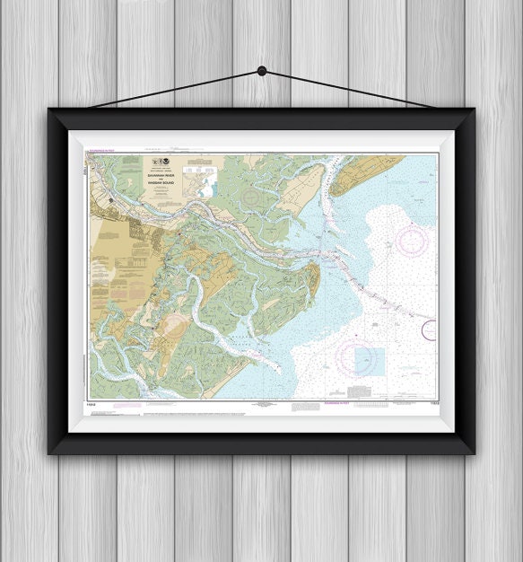 Savannah River & Wassaw Sound Map – Georgia and South Carolina Nautical ...