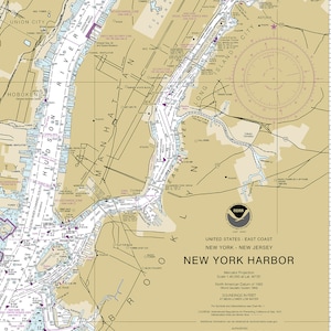 Nautical Charts of New York Harbor 12327 Staten Island. Bayonne ...